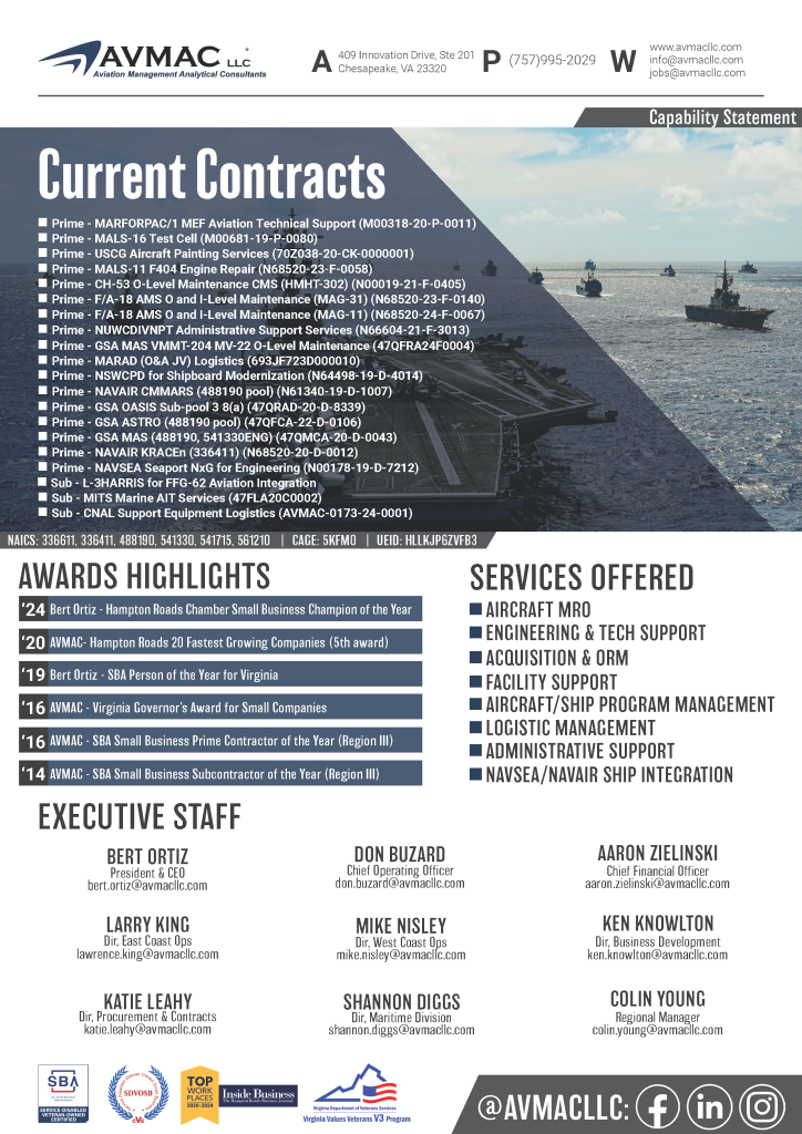 Capabilities Statement - AVMAC LLC